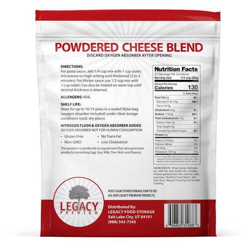 Long Shelf Life Dried Cheese Powder | Powdered Food Storage – Legacy ...