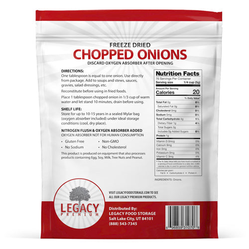Dried Chopped Onions | Bulk Long Term Food Storage – Legacy Food Storage